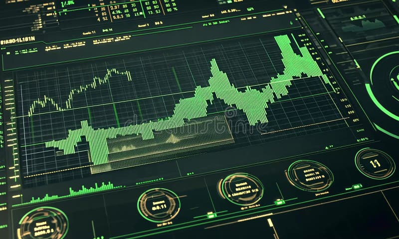 Financial Data Visualization with Charts and Graphs Stock Footage ...