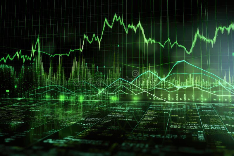 Digital Financial Graph on a Technical Analysis Market Screen Stock ...