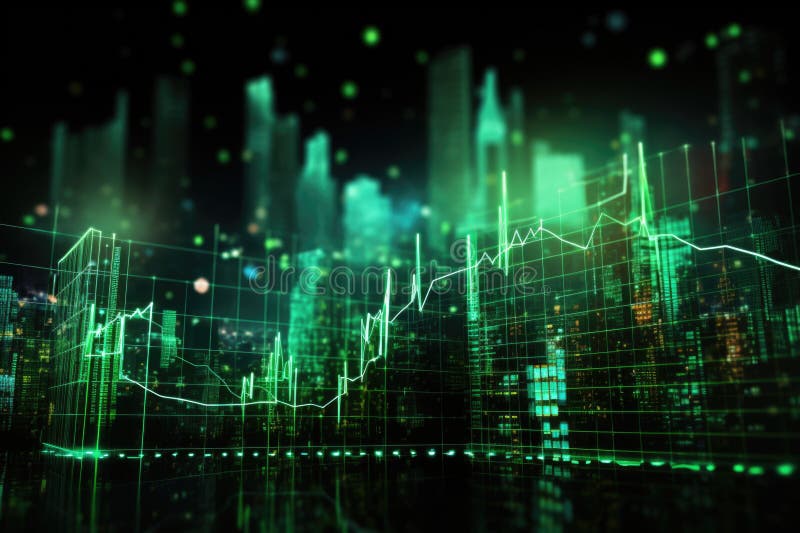 Digital Financial Graph on a Technical Analysis Market Screen Stock ...