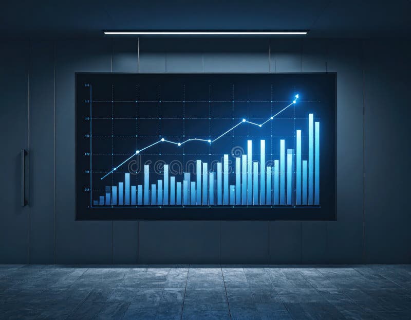 Digital Financial Growth Chart Visualization with Upward Trending Graph ...