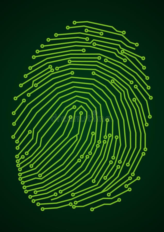 Digital fingerprint stock vector. Illustration of computer - 13944641