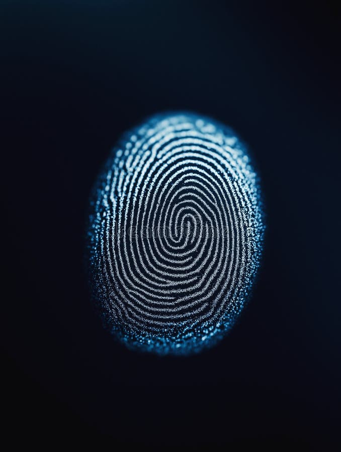 Digital Fingerprint Against a Black Background Stock Image - Image of ...