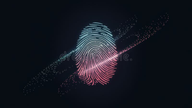 Digital Fingerprint Art Representing Identity and Technology, Featuring ...