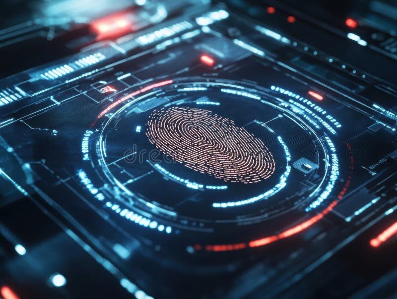 Digital Fingerprint Authentication, Security in the Digital Age Stock ...