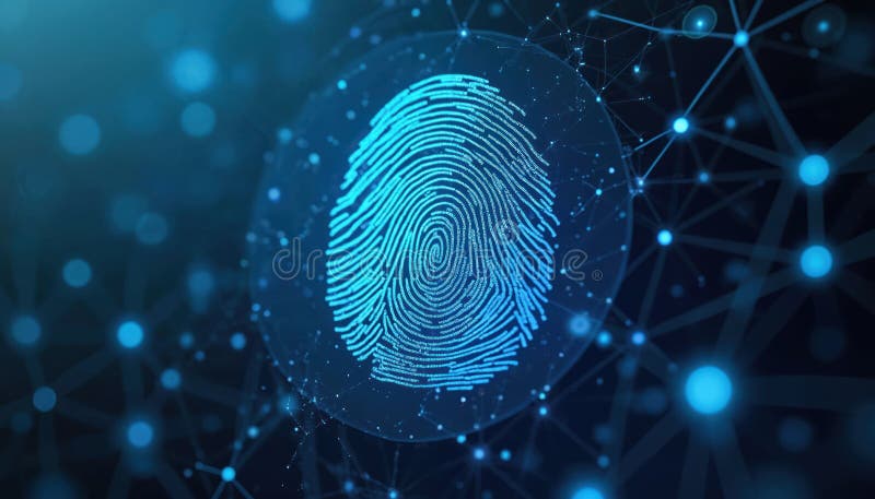 Digital Fingerprint Biometric Verification Illustration. Secure Tech ...