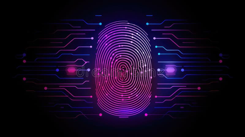 Digital Fingerprint Biometrics Identification Concept AI Generated ...