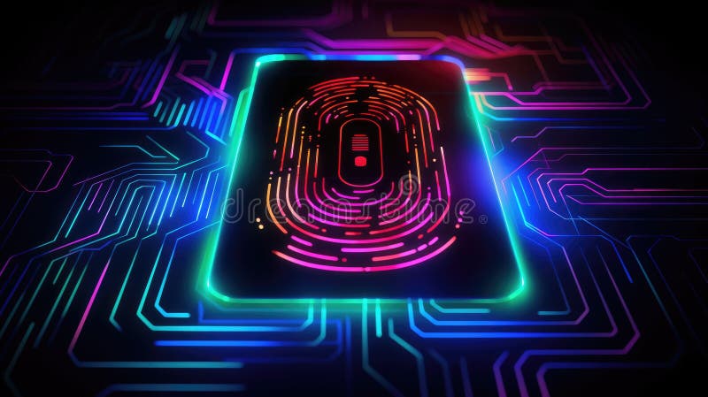 Digital Fingerprint Biometrics Identification Concept AI Generated ...