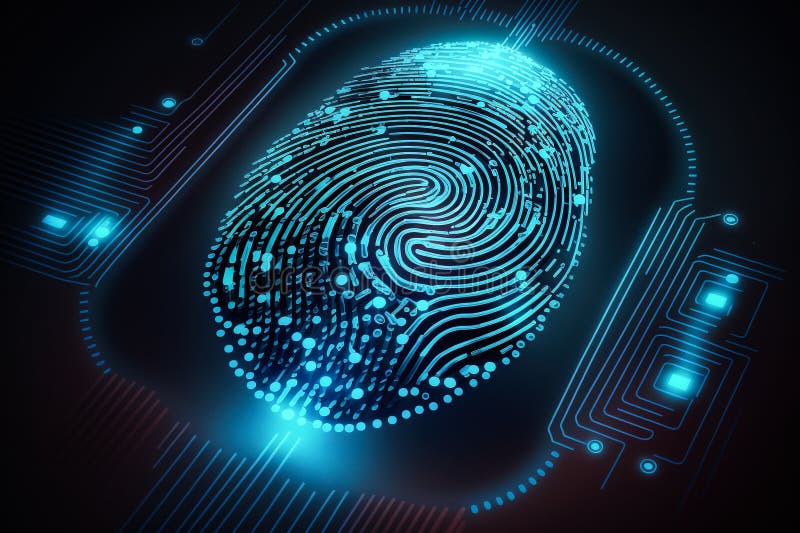 Digital Fingerprint on a Black Background. Digital Security Concept ...