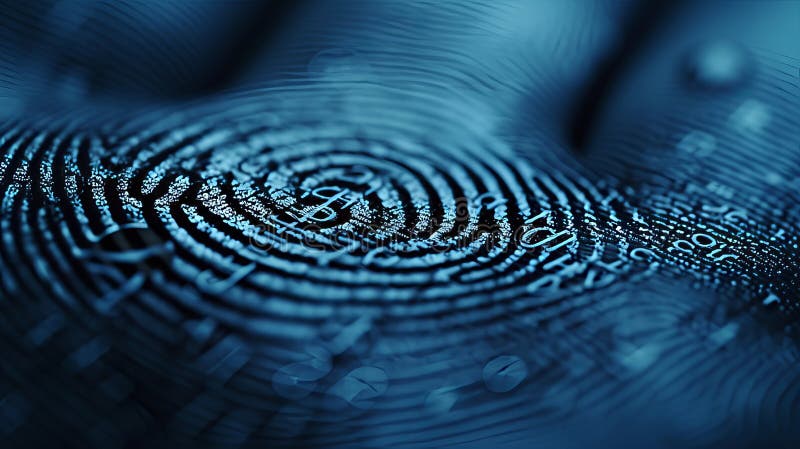Digital Fingerprint in Blue Tones, Symbolizing Cybersecurity and ...