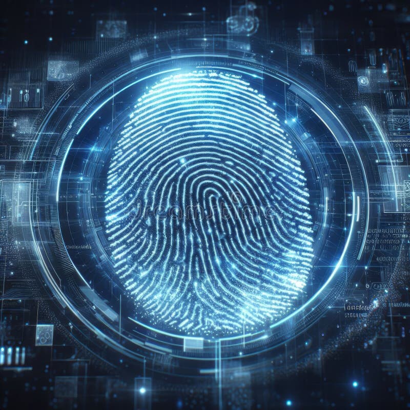 Fingerprint Biometric Technology Concept Stock Image - Image of data ...