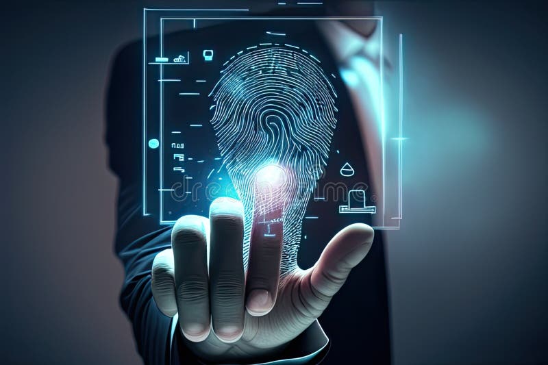 Digital Fingerprint Concept, Ai Generated Stock Illustration ...