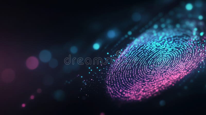 Digital Fingerprint Design Showcasing Vibrant Blue and Pink Patterns ...