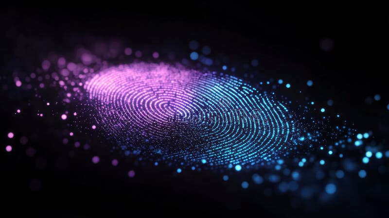 Digital Fingerprint Design Showcasing Vibrant Blue and Pink Patterns ...