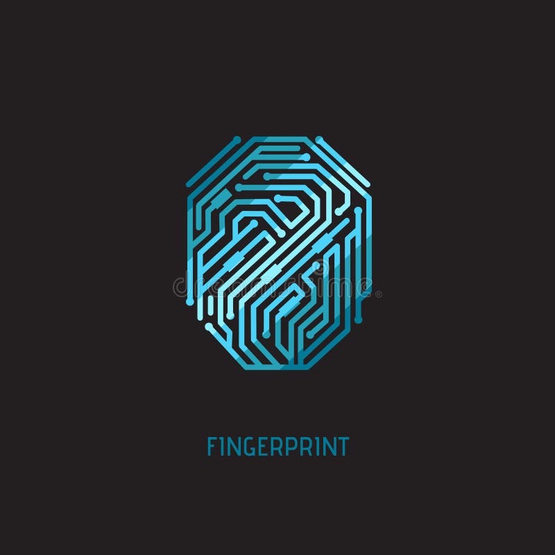 Digital fingerprint stock vector. Illustration of searching - 3365556