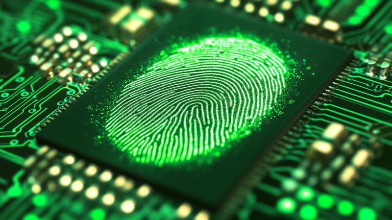 Digital Circuitry Fingerprint Design Technological Innovation Stock ...