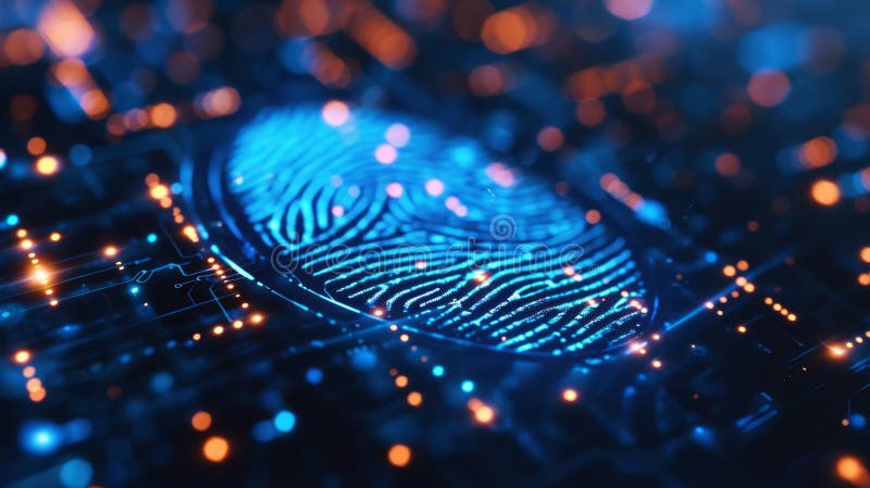 Digital Fingerprint Identification System. Biometrics Security Sensor ...