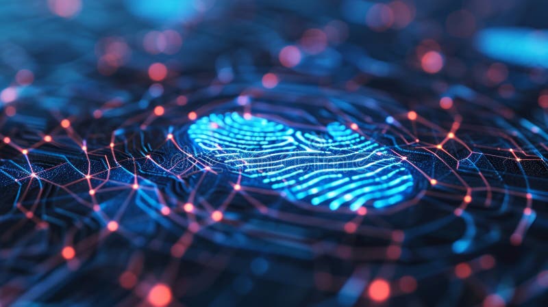 Digital Fingerprint Identification System. Biometrics Security Sensor ...