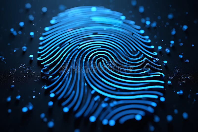 Digital Fingerprint Illustration Representing Biometric Authentication ...