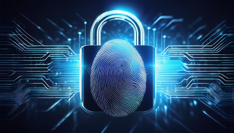 A Glowing Fingerprint Embedded on a Circuit Board Symbolizing ...