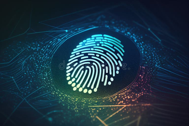 Digital Fingerprint for Network Security. Generative AI. Stock ...