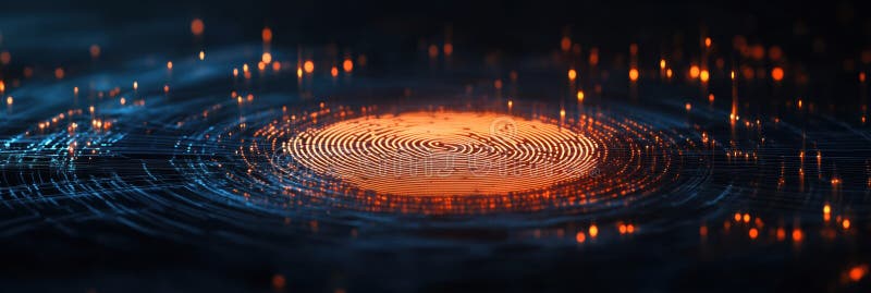 Digital Fingerprint Graphic with Glowing Circular Pattern and Vibrant ...