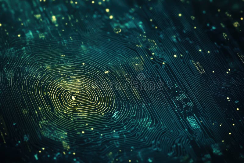Digital Fingerprint Pattern Illustrating Technology and Data Security ...