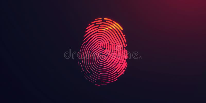Digital Fingerprint Red Created Generative Artificial Intelligence ...