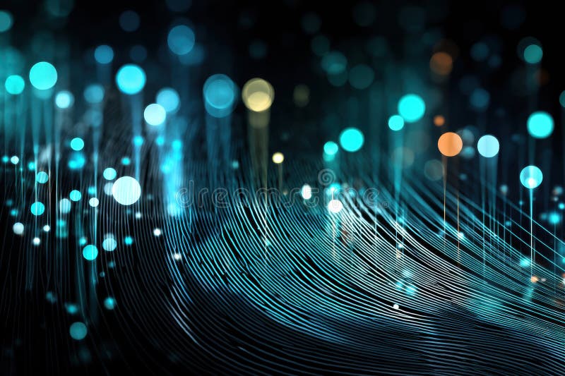 Digital Fingerprint Scan on Abstract Tech Screen with Soft Glowing ...