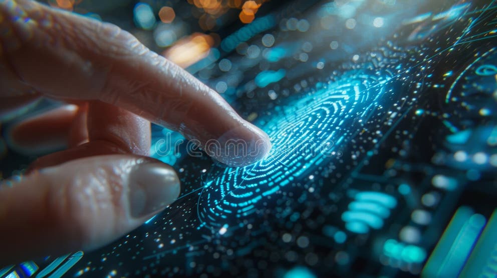 The Digital Fingerprint Scan.AI Generated Image Stock Photo - Image of ...
