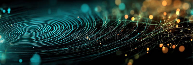 Digital Fingerprint Scan Displayed on an Abstract Technology Screen ...