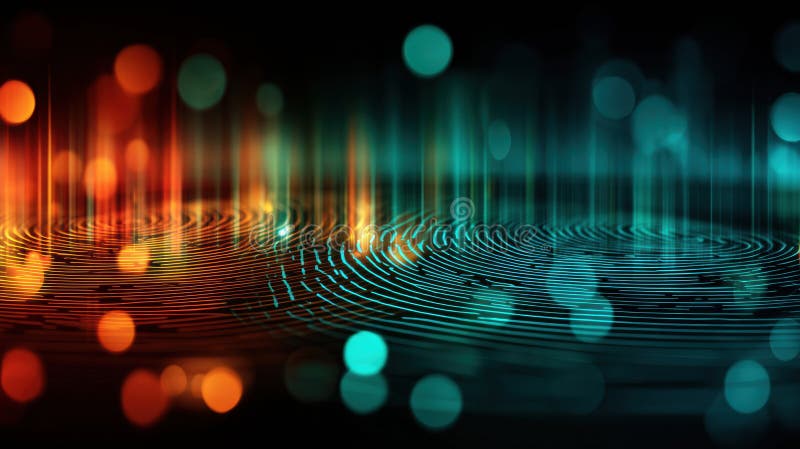Digital Fingerprint Scan Abstract Tech Screen Glowing Effects ...