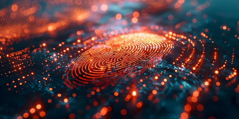A Digital Fingerprint Scan with Glowing Lights for Personal ...