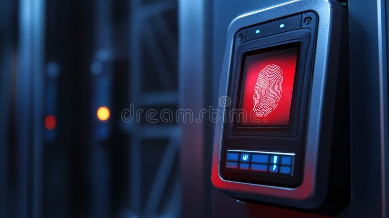 Digital Fingerprint Scanner Displaying Error Message Notification Stock ...