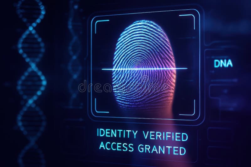A Digital Fingerprint Scanner Verifies Identity, Granting Access with ...
