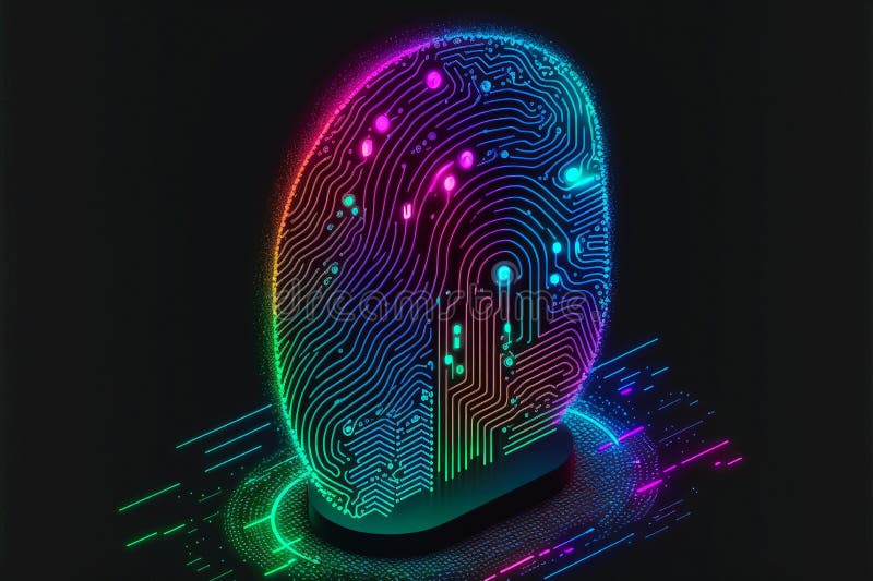 Digital Fingerprint Scanning Verification Process. Future Security ...