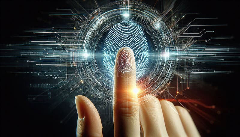 Digital Fingerprint Security Concept Stock Illustration - Illustration ...