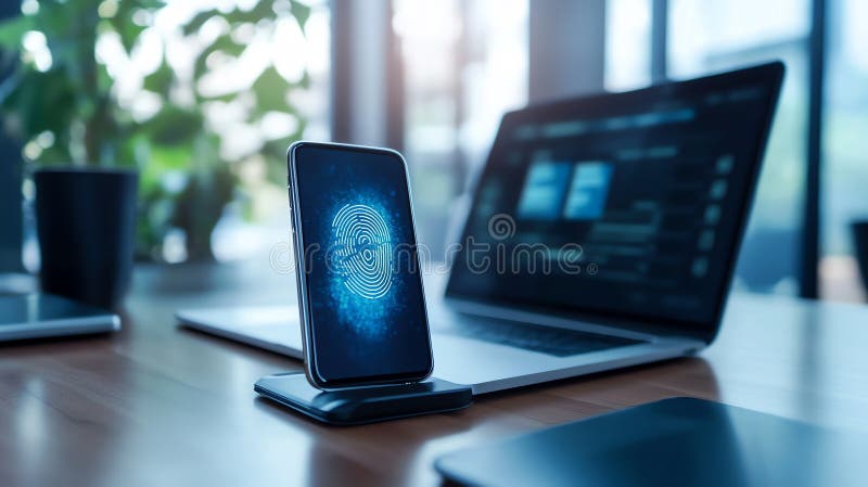 Digital Fingerprint Security Illustration Stock Photo - Image of ...