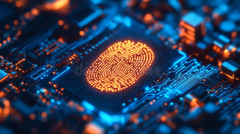 Digital Fingerprint Security Technology on Circuit Board Stock ...