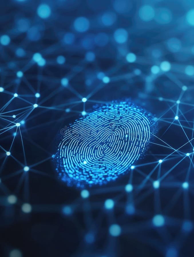 Digital Fingerprint on Surface Stock Photo - Image of verification ...