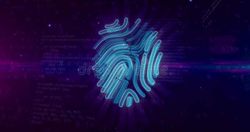 Fingerprint Cyber Id Security and Identity Symbol Digital Concept Stock ...