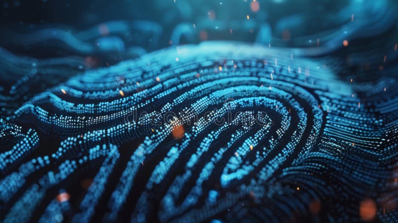 Digital Fingerprint Waveform for Biometric Security Stock Photo - Image ...