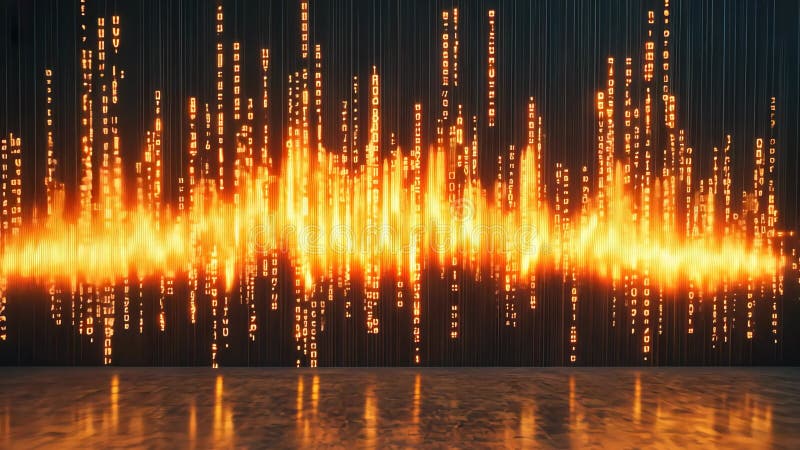 Digital Fire Flowing and Evolving on Black Background Stock Video - Video of data, network ...