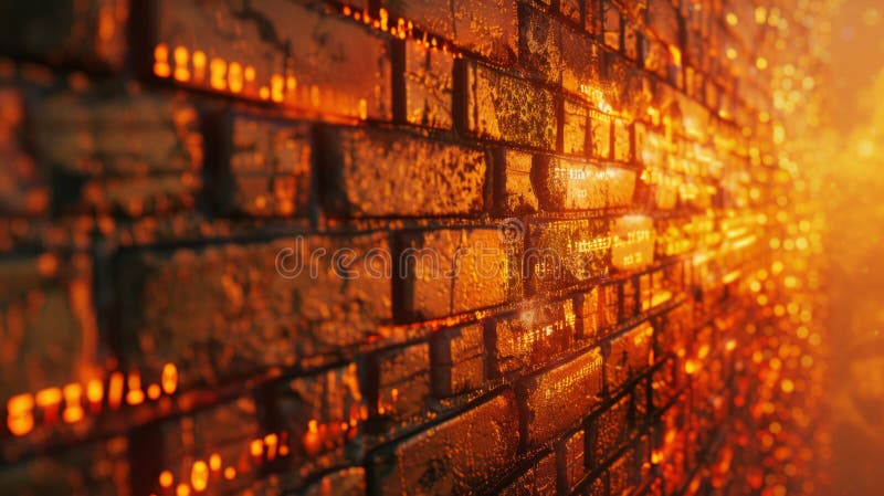 Digital Firewall As a Flaming Brick Wall Stock Image - Image of ...