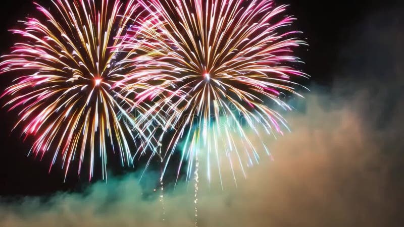 Digital Fireworks stock footage. Video of trails, glitch - 337419952