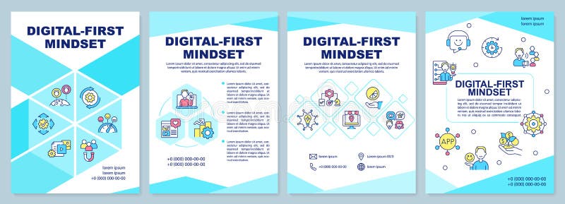 Digital First Mindset Brochure Template Stock Vector - Illustration of ...