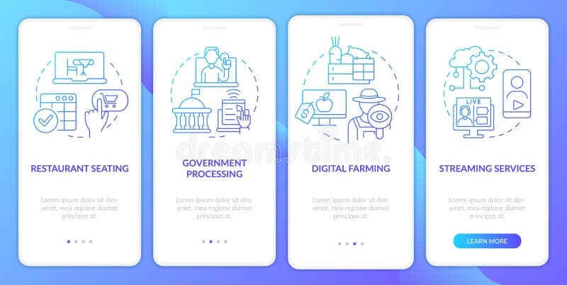 Digital First Services Blue Gradient Onboarding Mobile App Screen Stock ...