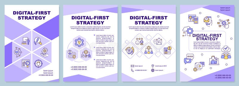 Digital First Strategy Brochure Template Stock Vector - Illustration of ...