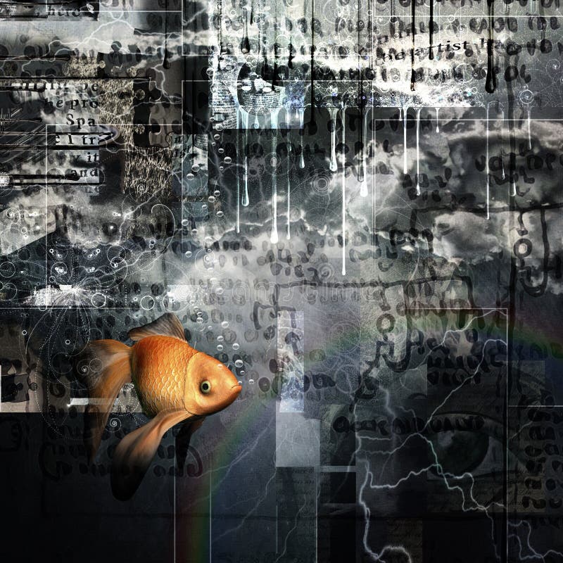 Digital fish abstract stock illustration. Illustration of artwork ...