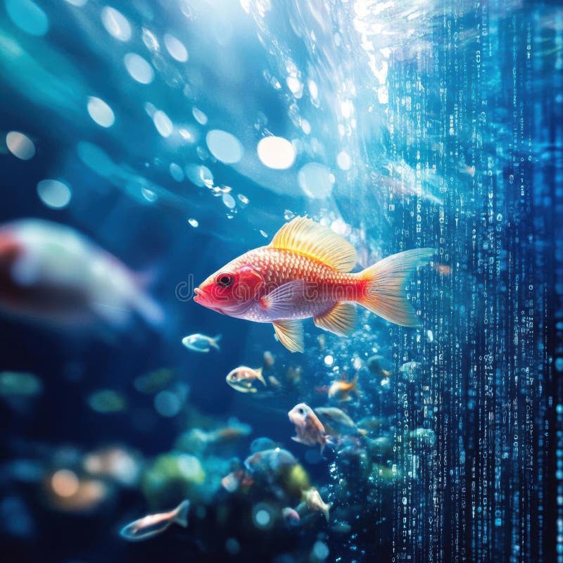 Digital Fish, Where the Real and Virtual Worlds Collide Stock Photo ...