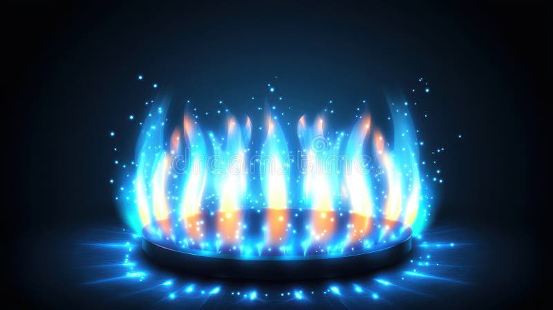 Digital Flames: a Futuristic Fire Pit of Light and Energy Stock ...